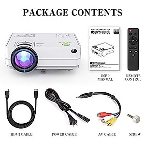 Wi-Fi Mini Projector 3Stone A5 6500 Lux Portable Movie Projector with 1080P Supported, Wireless Screen Mirroring, Blue-ray Glass Lens, Outdoor Multimedia Video Projector Support TV Stick, PC, PS4, AV