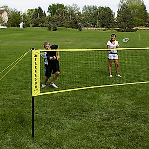 Park & Sun Sports Portable Indoor/Outdoor Badminton Net System with Carrying Bag and Accessories: Professional Series, Yellow/Black, Standard
