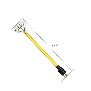 OCHIKI Generator Cord 30 Amp to 110 Adapter, 3 Prong 30 Amp to 15 Amp RV Adapter, Nema L5-30P Male to 3X 5-20R Female with Lighted End, 1.5 FT