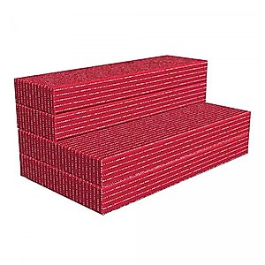 Ambesonne Abstract Foldable Mattress, Monotone Horizontal Dots, 78.7" x 47.2", Dark Pink and White