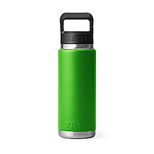 YETI Rambler 26 oz Bottle, Vacuum Insulated, Stainless Steel with Straw Cap, Canopy Green