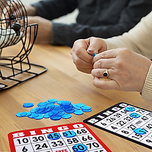 GSE Games & Sports Expert Blue Bingo Chips, 500 Pieces 3/4-Inch High-Contrast Transparent Counting Chips for Bingo Games, Parties