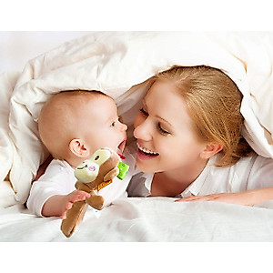 Cartoon Stuffed Animal Baby Soft Plush Hand Rattle Toys Infant Dolls - Giraffe and Monkey