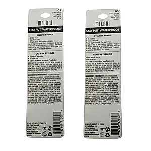 Pack of 2 Milani Stay Put Waterproof Eyeliner Pencil, Stay With Slate (02)