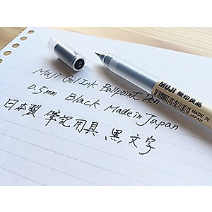 Muji Gel Ink Ballpoint Pen, Black, 0.5mm, 3 Pens (Japan Import)
