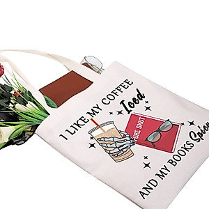 ZJXHPO Spicy Tote Bag Smut Slut Reusable Grocery Shopping Bag Handbag Spicy Literary Smut Reader Shoulder Bag (Coffee Spicy Tote)