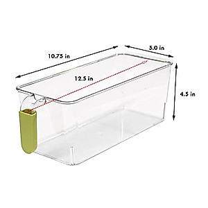 Serenita Clear food storage bins with handle, refrigerator organizer containers, canister sets for kitchen counter, BPA Free
