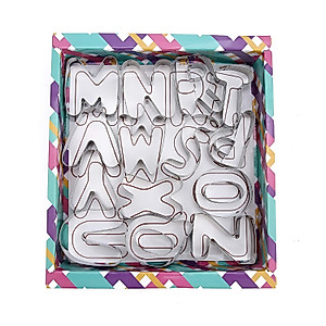 Alphabet Cookie Cutters - Large 26 Pcs 3 Inch Alphabet Letter Cookie Cutters Set Durable Stainless Steel for Baking and Decorating, Perfect for Birthday, Christmas, New Year and Holiday Party