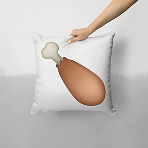 iiRov Chicken Leg Emoticon Emoji - Custom Decorative Home Decor Indoor or Outdoor Throw Pillow Cover Plus Cushion Set for Sofa, Bed or Couch (Pillow CASE Cover Plus Cushion)