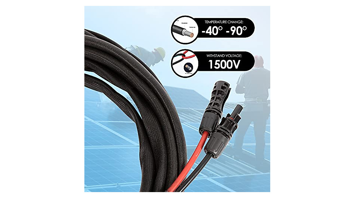 30Ft Solar Extension Cable with Durable Connectors