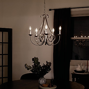 Kichler Dover 24.5" 5 Light Chandelier in Brushed Nickel
