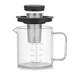Iced Coffee Maker, 1200ml Iced Coffee Infuser, Large-Capacity Coffee And Tea Infuser, Long-Lasting Iced Coffee Brewer, Heat Tolerance Coffee And Tea Infusions Pitcher For Iced Tea And Cold Coffee