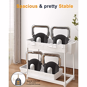 Sevenblue Under Sink Organizers and Storage, 2 Tier Sliding Bathroom organizer,Multi-Use Under Kitchen Cabinet Storage Shelf (White)