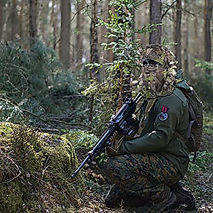 Sintege 3 Pieces Hunting Face Mask Camouflage Leafy Hat Ghillie Face Covering 3D Full Cover Camo Headwear Turkey Hunting Gear Accessories