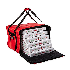 Rubbermaid Commercial Products Insulated Pizza & Food Delivery Bag, Large, 19.75in x 19.75in x 13in, Red, Pizza/Food Warmer Bag/Carrier, Resueable Warming Bag Doordash/Catering