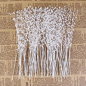 ULTNICE 100Pcs White String Pearls Sticks, Bridal Wedding Pearl Bouquet Artificial Bridal Bouquet Bulk DIY Pearl String Beaded Garland White Bridal Bouquets for Bride Party Decoration