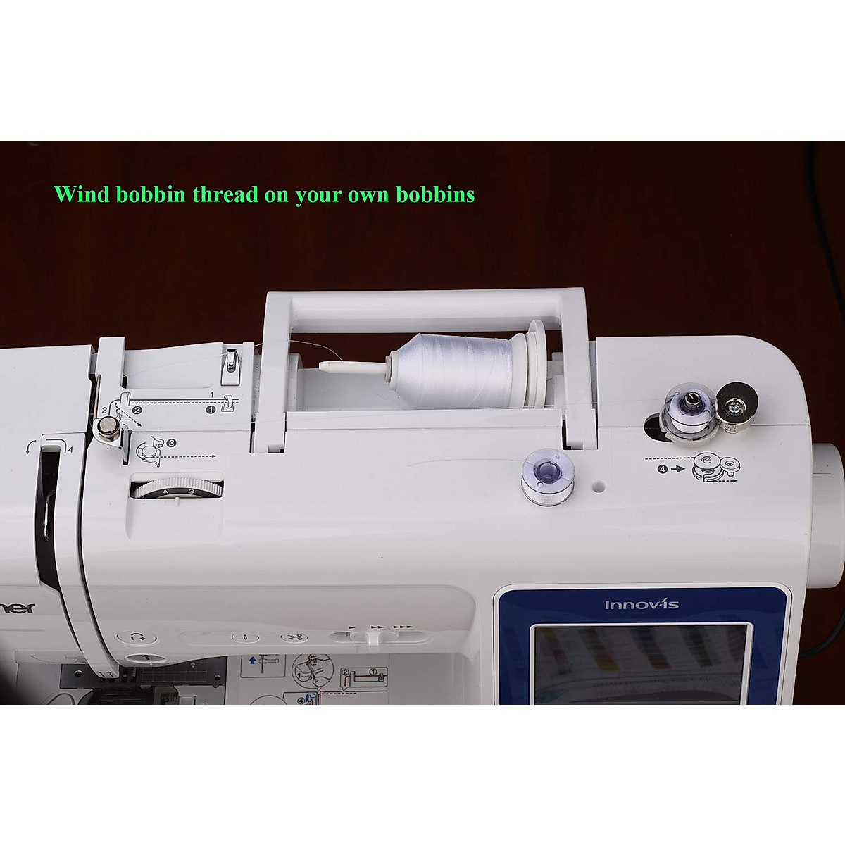 Simthread 4 White 2 Black 60WT Sewing Bobbin Fill Machine Embroidery Thread - 1500 Meters Spool Each…