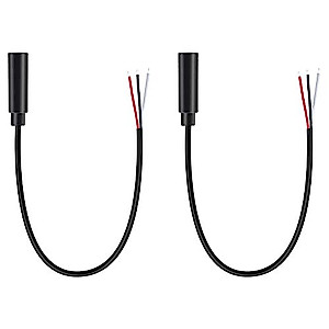 Fancasee 2 Pack Replacement 3.5mm Female Jack to Bare Wire Open End TRS 3 Pole Stereo 1/8" 3.5mm Jack Plug Connector Audio Cable for Headphone Headset Earphone Cable Repair