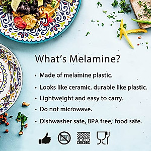 Zak Designs Dinnerware Sets for Indoors and Outdoors, 12 Pieces Melamine Plastic Plate and Bowls for Dinnertime with Family (Summer Prints Pink Tropics)