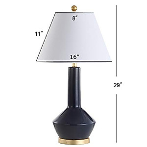 JONATHAN Y JYL6207A Copenhagen 29" Ceramic/Metal LED Table Lamp Contemporary Transitional Bedside Desk Nightstand Lamp for Bedroom Living Room Office College Bookcase LED Bulb Included, Navy