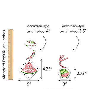 Big Dot of Happiness Sweet Watermelon - Fruit Party Hanging Decor - Party Decoration Swirls - Set of 40