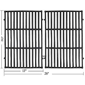 Hisencn 7524 7528 19.5 Inches Cast Iron Cooking Grid Grates for Weber Genesis E-310/ E-320/ E-330, Genesis S-310/ S-320/ S-330, Genesis EP-310/ EP-320/ EP-330 Gas Grill