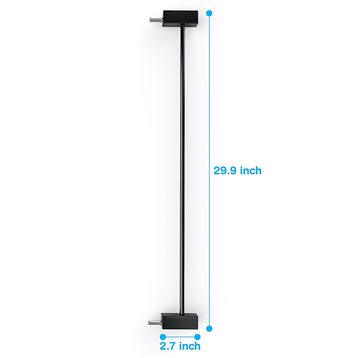 OTTOLIVES Metal Baby Gate Pet Gate 2.7 Inches Gate Extensions for Stairs & Doorways Baby Gate with a Anti-Collision Slot (Black)