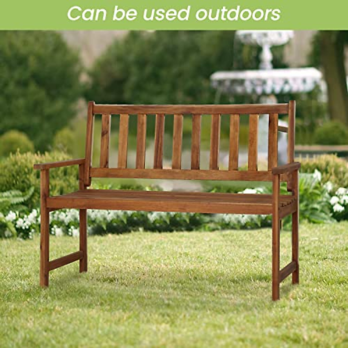 FDW Patio Furniture Outdoor Patio Bench Wood Garden Bench Park Bench Acacia Wood for Pool Beach Backyard Balcony Porch Deck Garden Wooden Furniture, Natural Oiled