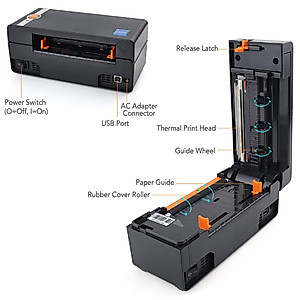 LotFancy Thermal Label Printer, 4x6 Shipping Label Printer with High Speed 150mm/s, Address Postage Barcode Mailing Printer for USPS, Amazon, Ebay, Shopify Labeling, Work with Windows, Mac System