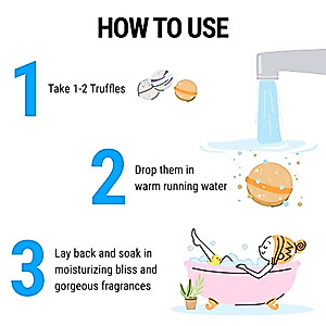 Fizz & Bubble Bath Truffles with Vitamin E, Avocado Oil, Epsom Salt, Witch Hazel & More - Bath Bomb Set - 9 Truffles - Spa