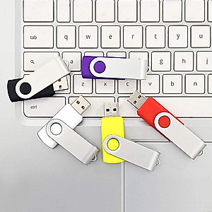 10 Pack of Colorful 8GB USB 2.0 Flash Drives and 10 Pack of Black 8GB USB 2.0 Flash Drives - 20 Pack by Aiibe