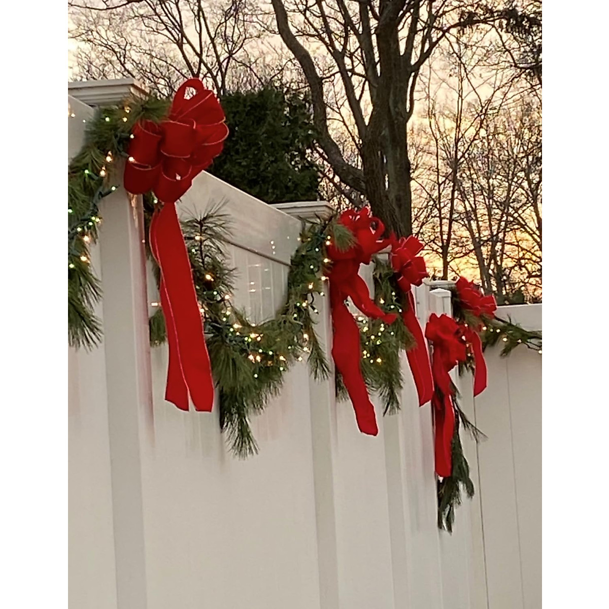 12-Pack Christmas Bows 10" x 26" Handmade with 2.5" Red Velvet Red Wired Edge Ribbon Indoor Outdoor Handmade Wreath Bows | The Handmade Bow