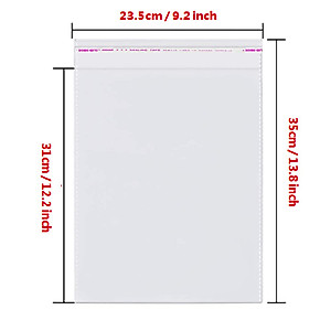 200 Pcs 9" x 12" Self Seal Clear Cello Cellophane Bags Resealable Plastic Apparel Bags Perfect for Packaging Clothing, T-shirt, Brochure, Prints, Handicraft Gift Bags