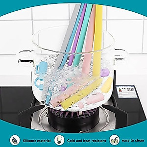 Replacement Straw for Stanley 40 oz 30 oz Cup Tumbler,4Pack Reusable Silicone Straws with Straw Covers Accessories for Stanley Bottles with Cleaning Brush