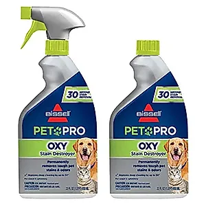 Bissell PET PRO OXY Stain Destroyer for Carpet and Upholstery, 22 oz, 2 Pack, 17739, 44 Fl Oz