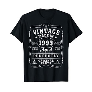 Vintage 30th Birthday Decorations Men Funny 1993 30 Birthday T-Shirt