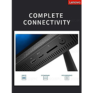 Lenovo All-in-One Business Desktop, 19.5” HD+ Display AIO, 16GB RAM, 256GB SSD + 1TB HDD, Intel Dual-Core Processor, DVD-RW, Wi-Fi, Webcam, HDMI, Wired Keyboard & Mouse, Windows 11 Pro