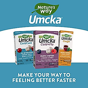 Nature's Way Umcka ColdCare Shortens Duration & Reduces Severity, Cherry Flavored, 20 Chewables