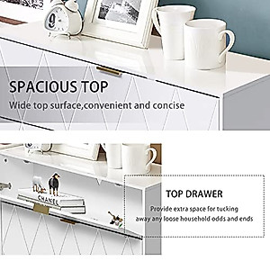 Anbuy Shoe Cabinet, Free Standing Tipping Bucket Entryway Shoes Cabinets, Shoes Storage Cabinet with 3 Flip Drawers, Narrow Shoe Rack Cabinet for Entryway, Modern Shoes Organizer (White)