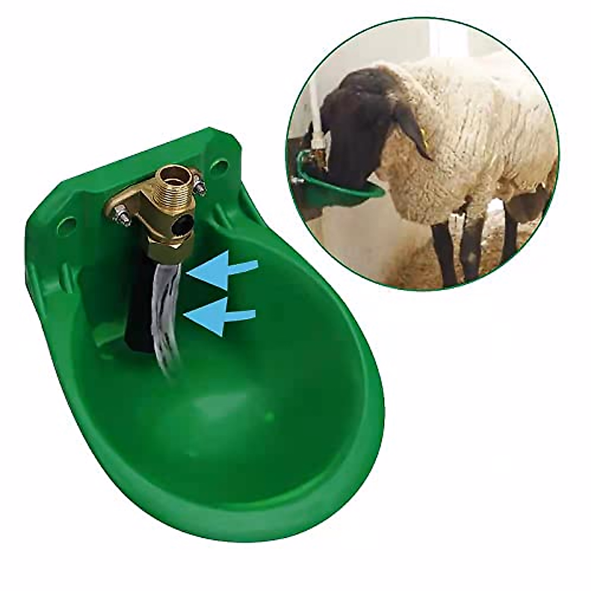 Achicklead 2 PCS Automatic Sheep Waterer Bowl Sheep Goats Drinking Water Bowl Goat Feeders Plastics Automatic Drinking Trough Livestock Supplies
