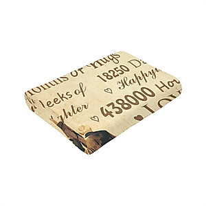 YANGZHI Happy 50th Wedding Anniversary Throw Blanket Home Decorative Love Blanket for Him Her Regalo Aniversario Couples