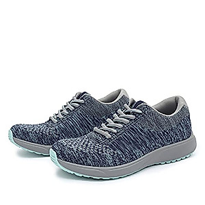 TRAQ by Alegria Womens Goalz Blue Multi Smart Walking Shoe 9.5-10 M US
