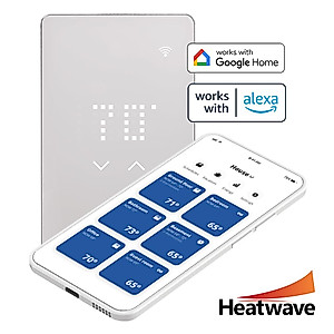HEATWAVE 64-120 Square Feet: Premium Electric Floor Heating Cable with GFCI WiFi LED Touch/App Controlled Thermostat, Floor Alarm, Multi-Meter & Installation Accessories