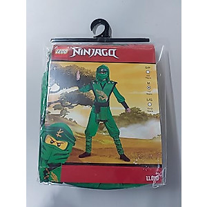Disguise Lloyd Costume for Kids, Deluxe Lego Ninjago Legacy Themed Children's Charcter Jumpsuit, Child Size Medium (7-8), Green & Black