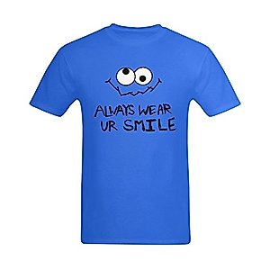 Youranli Men's Cookie Monster Always Wear Ur Smile Fashinable Tee-shirt L