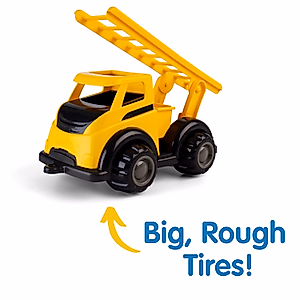 VIKINGTOYS Viking Toys Mighty Construction Fire Truck - Heavy-Duty Toy Emergency Vehicle | Durable, Non-Toxic, Dishwasher-Safe | for Kids Ages 1-5 Years