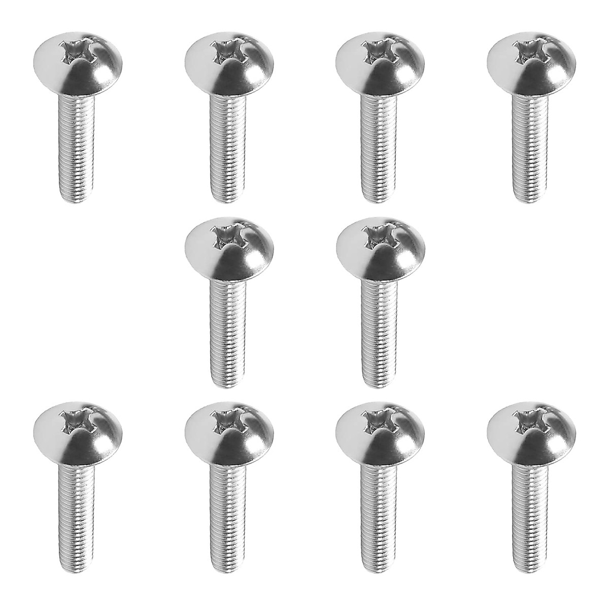 Juvielich 20Pcs M6x16mm Machine Screws Phillips Cross Truss Head Screw Fully Thread 304 Stainless Steel Round Head Screws Fasteners Bolts for Fixing Component,Industrial and Construction Fasteners