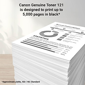 Canon Genuine Toner Cartridge 121 Black (3252C001), 1-Pack, for Canon imageCLASS D1650, D1620 Laser Printer