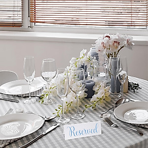 Spakon 20 Pack Reserved Signs 2.17 x 6 Inch White Blue Paper Reserved Table Signs for Wedding Christmas Party Restaurant Receptions Events Business Birthday Party