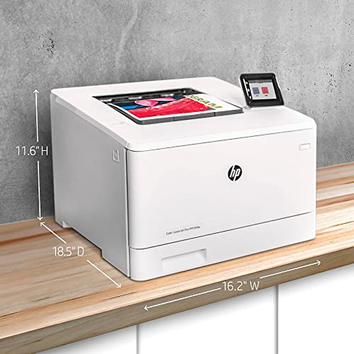HP Color Laserjet Pro M454dw Wireless Laser Printer, Double-Sided, Mobile Printing, 28 ppm, 250-Sheet, Built-in Wi-Fi, Security Features, Bundle with JAWFOAL Printer Cable